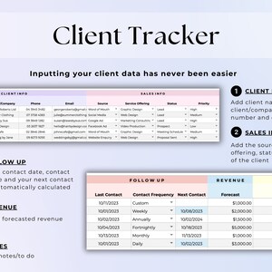 Client Tracker Spreadsheet, Customer Management Tool Google Sheets ...
