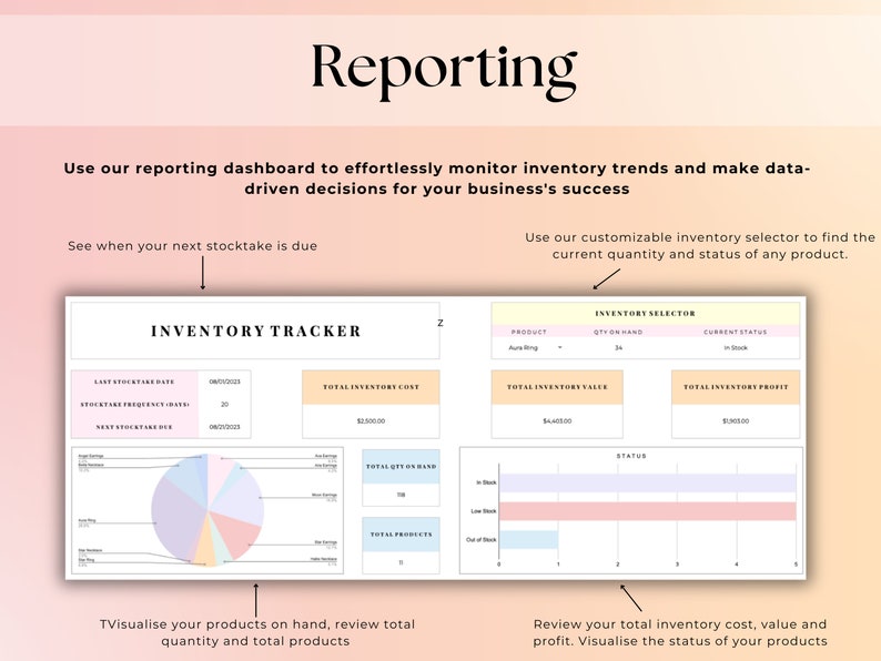 Inventory Order Tracker Spreadsheet, Product Tracking Template for ...