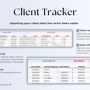 Client Tracker Spreadsheet, Customer Management Tool Google Sheets ...