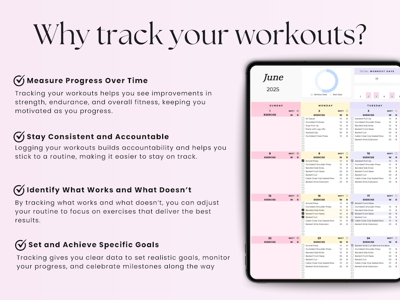 Workout Tracker Spreadsheet Google Sheets Beginners Exercise Planner ...