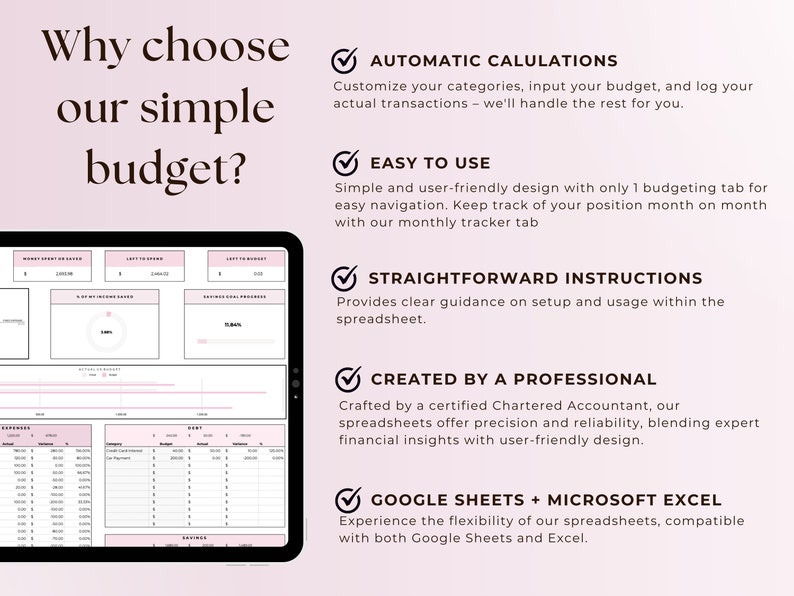 2024 Monthly Budget Planner Spreadsheet Beginners, Paycheck Budget ...