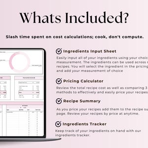 Recipe Cost and Pricing Calculator, Home Baker Business Cake Costing ...