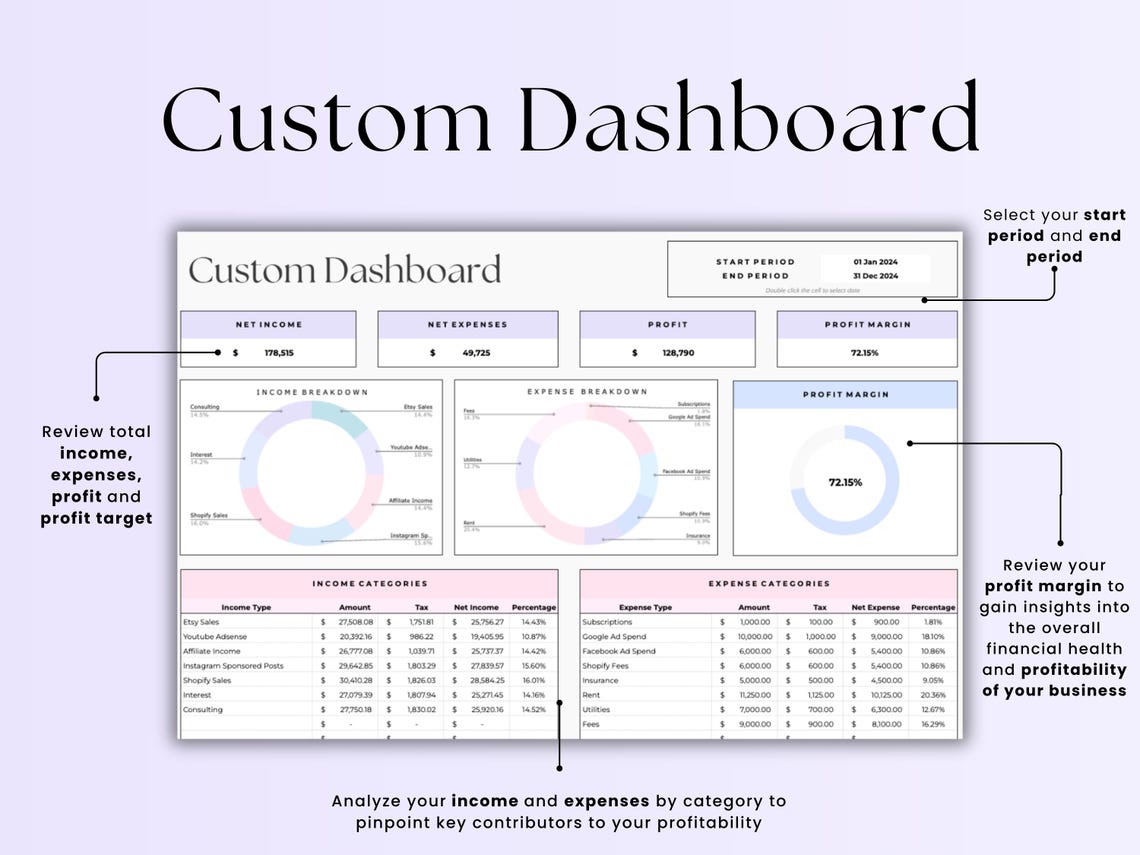 Easy Bookkeeping Spreadsheet Template for Photographer Videographer ...