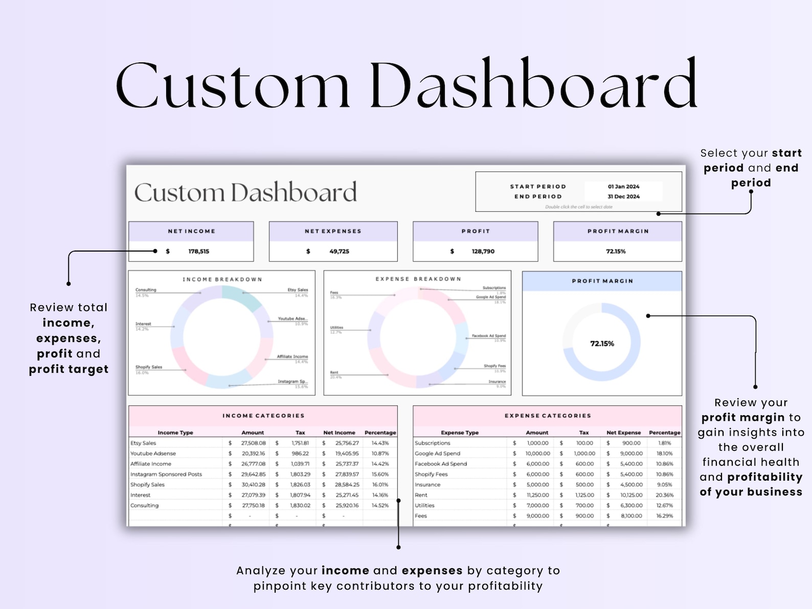 Easy Bookkeeping Spreadsheet Template for Photographer Videographer ...