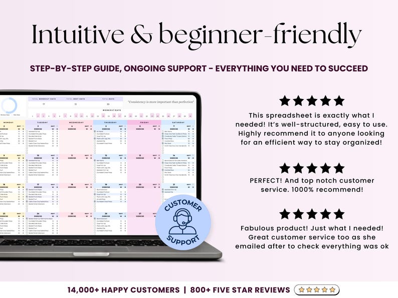 Workout Tracker Spreadsheet Google Sheets Beginners Exercise Planner ...