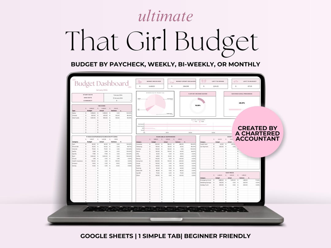 2025 Monthly Budget Planner Spreadsheet Template, Easy Digital ...