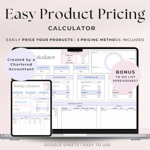 Easy Product Pricing Calculator Template for Small Business, Profit ...