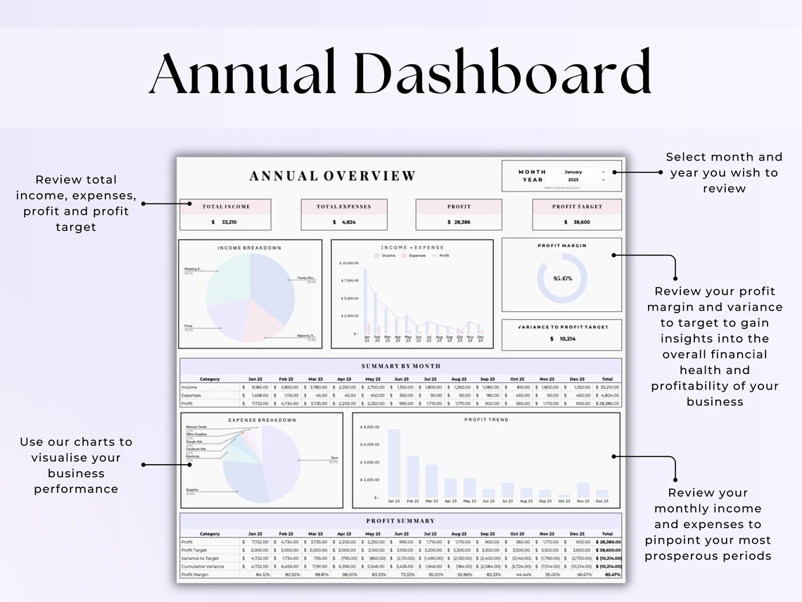 Easy Bookkeeping Spreadsheet Template for Photographer Videographer ...