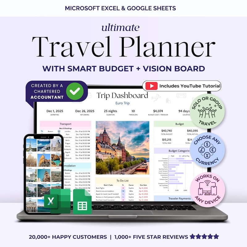 Excel Travel Packing List - Etsy