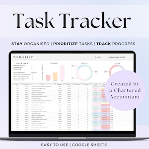 Task Tracker Spreadsheet Template, Task Management Google Sheets, To-do ...