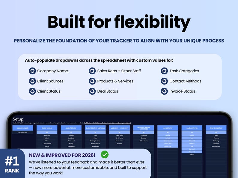 Client Tracker Spreadsheet Excel CRM Google Sheets Template Client ...
