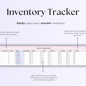 Inventory Order Tracker Spreadsheet, Product Tracking Template for ...