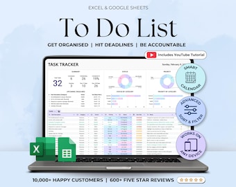 To Do List Template Spreadsheet | Google Sheets Daily Weekly Planner ...