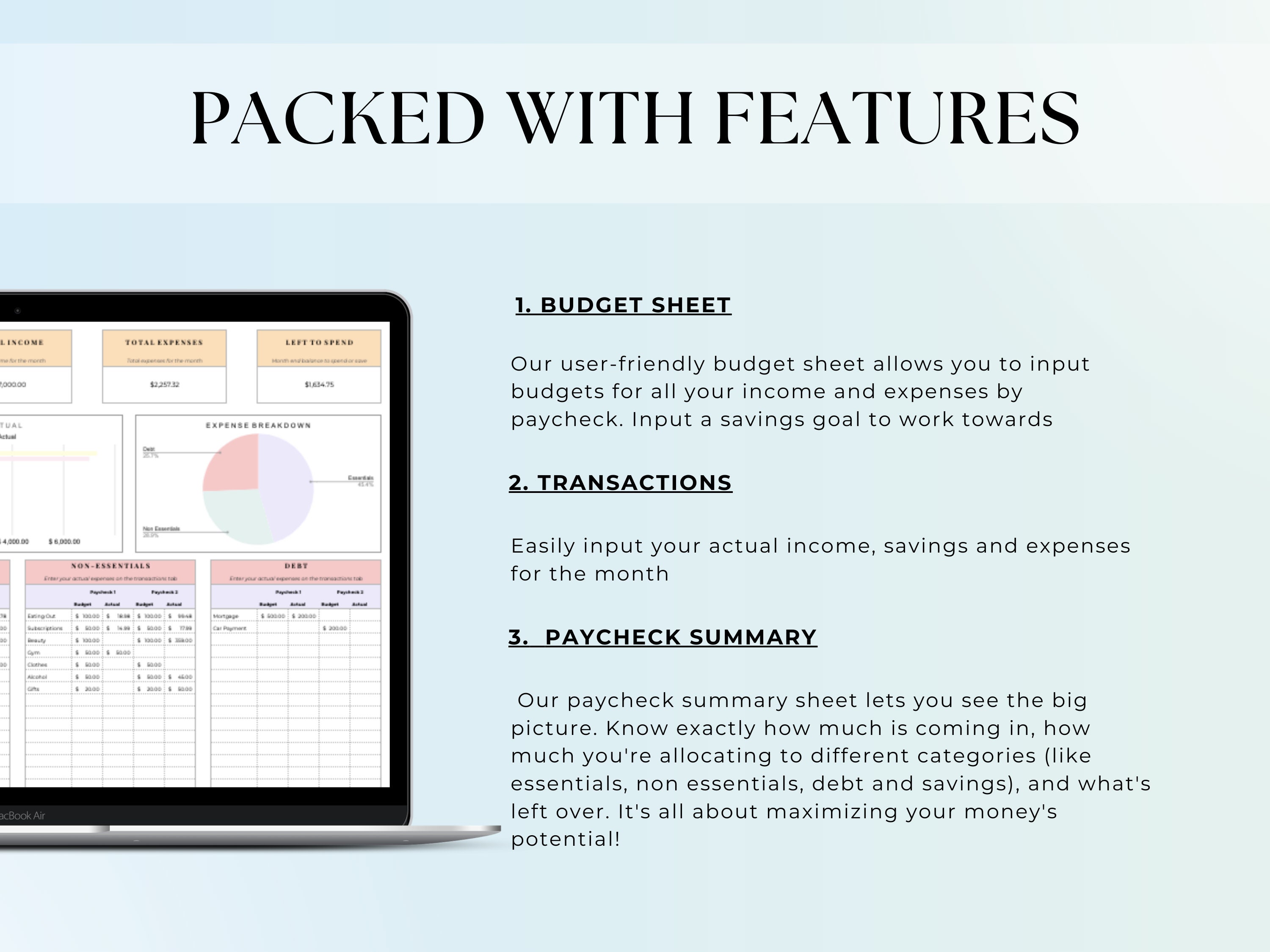 Biweekly Budget Planner Spreadsheet, Bi-weekly Google Sheets Template ...