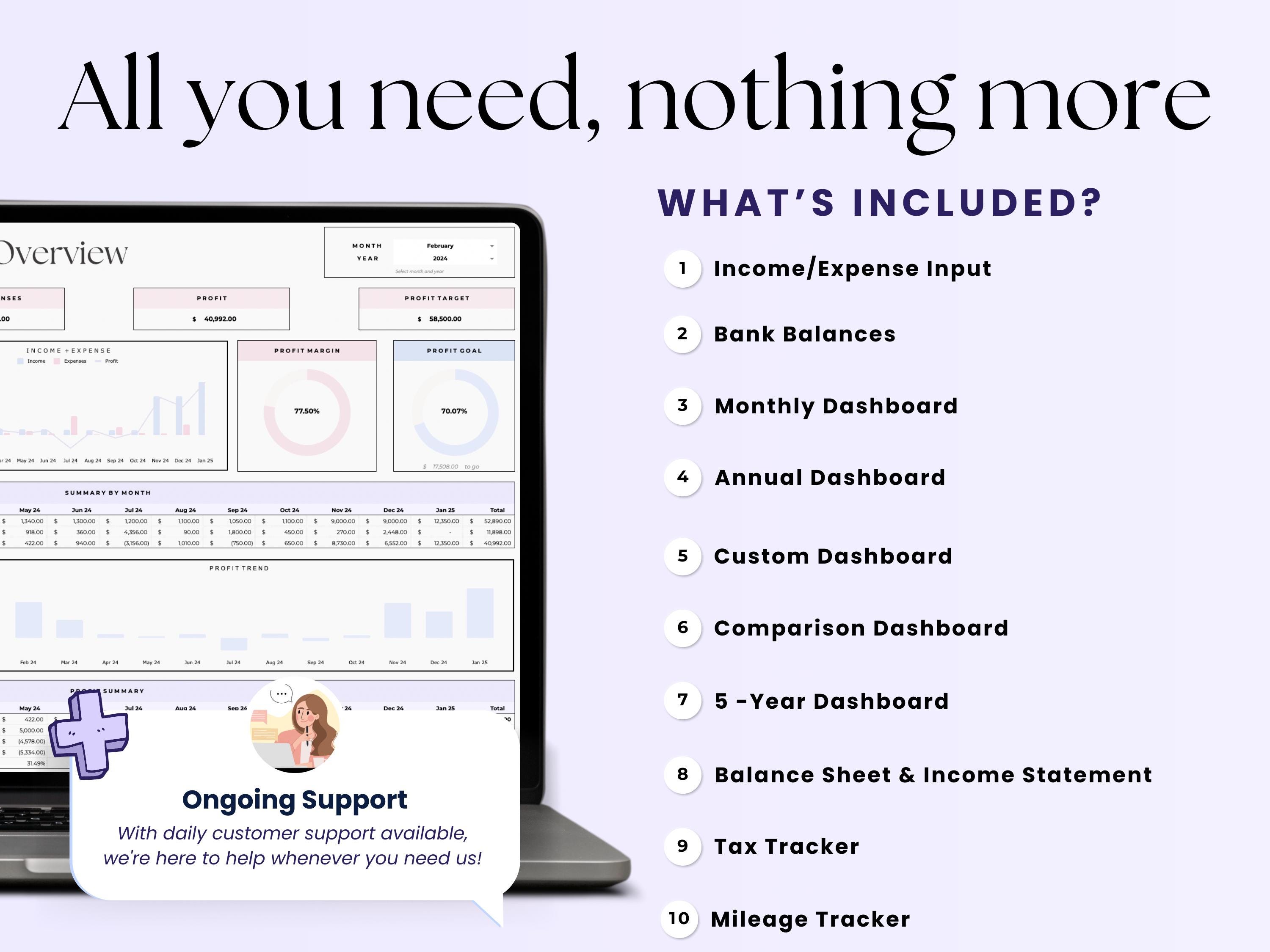 Easy Bookkeeping Spreadsheet Template for Photographer Videographer ...