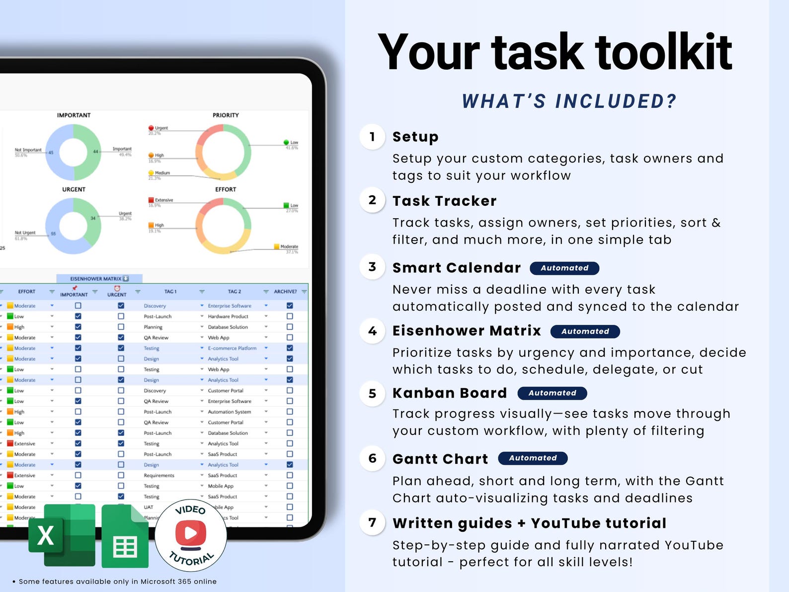 Excel Task Tracker Spreadsheet Task Priority to Do List Google Sheets ...