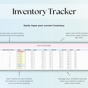 Inventory Order Tracker Spreadsheet, Product Tracking Template for ...