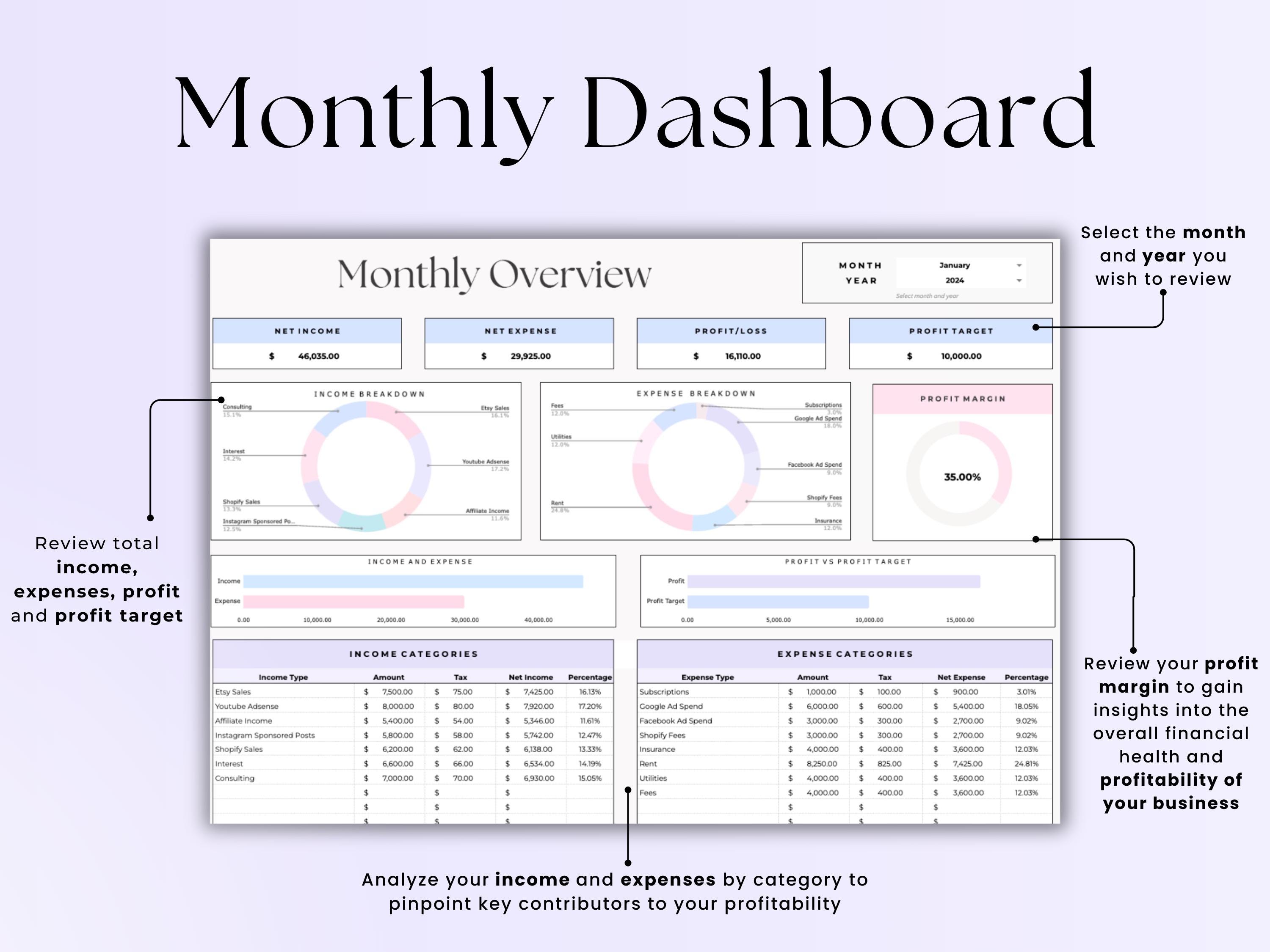 Easy Bookkeeping Spreadsheet Template for Photographer Videographer ...