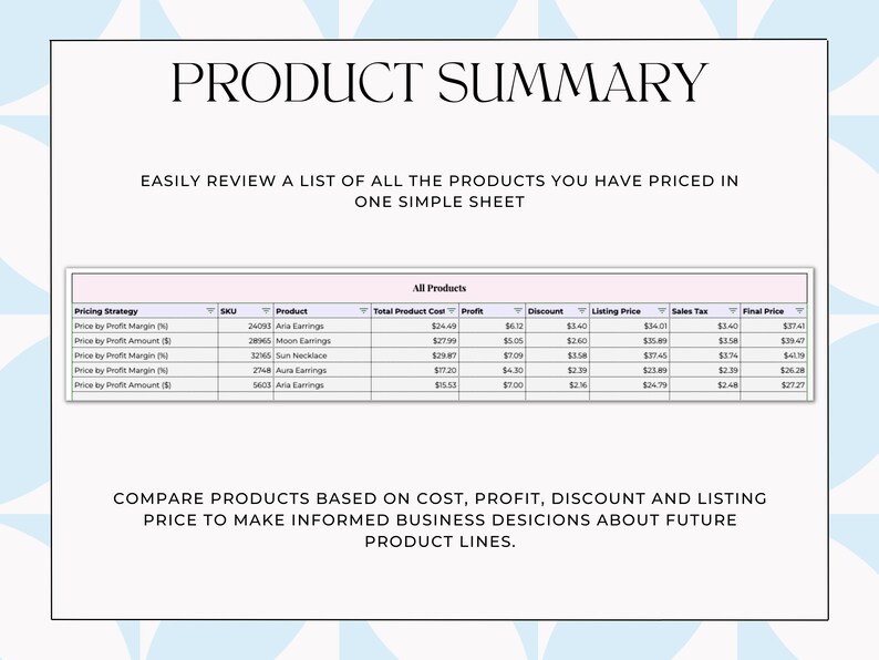 Easy Product Pricing Calculator Template for Small Business - Etsy
