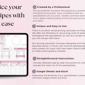 Recipe Cost and Pricing Calculator, Home Baker Business Cake Costing ...