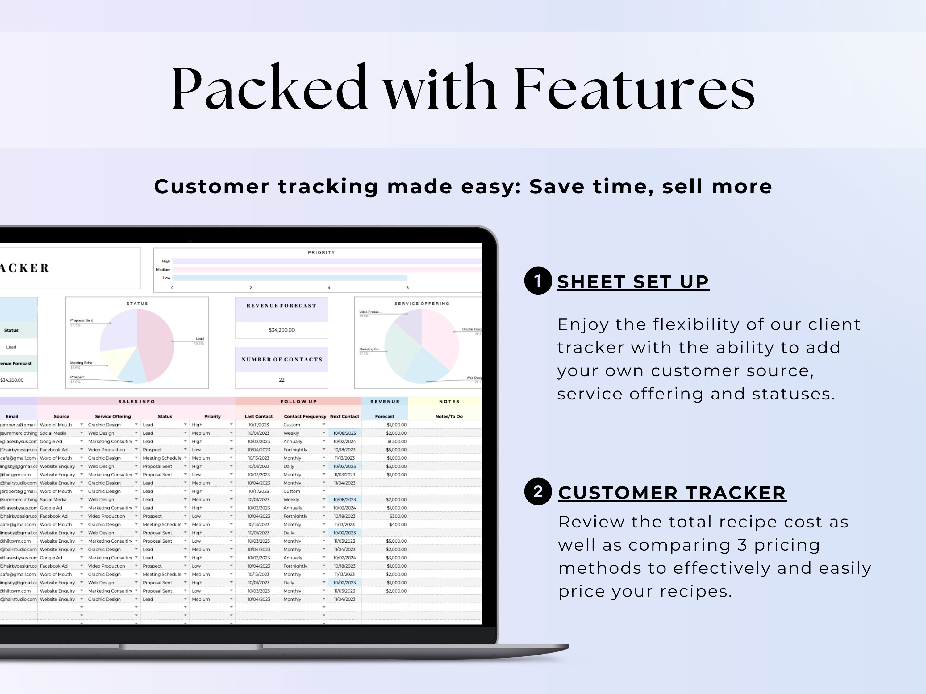 Client Tracker Spreadsheet, Customer Management Tool Google Sheets ...