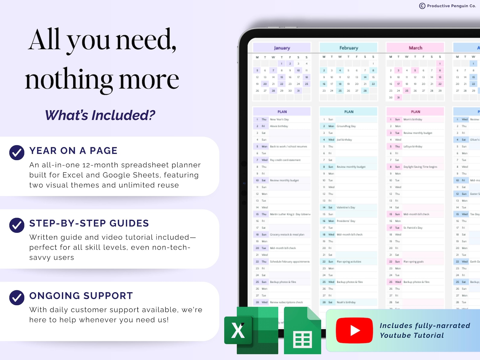 Yearly Planner Undated Annual Calendar Monthly Event Tracker 2026 ...