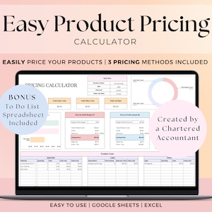 Easy Product Pricing Calculator Template for Small Business, Profit ...