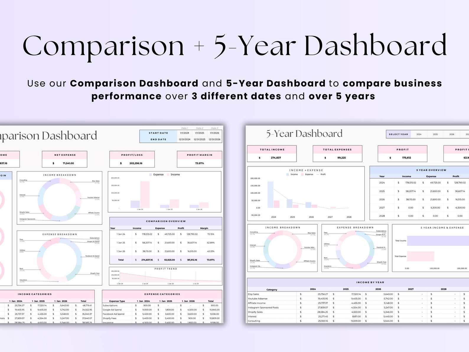 Easy Bookkeeping Spreadsheet Template for Photographer Videographer ...