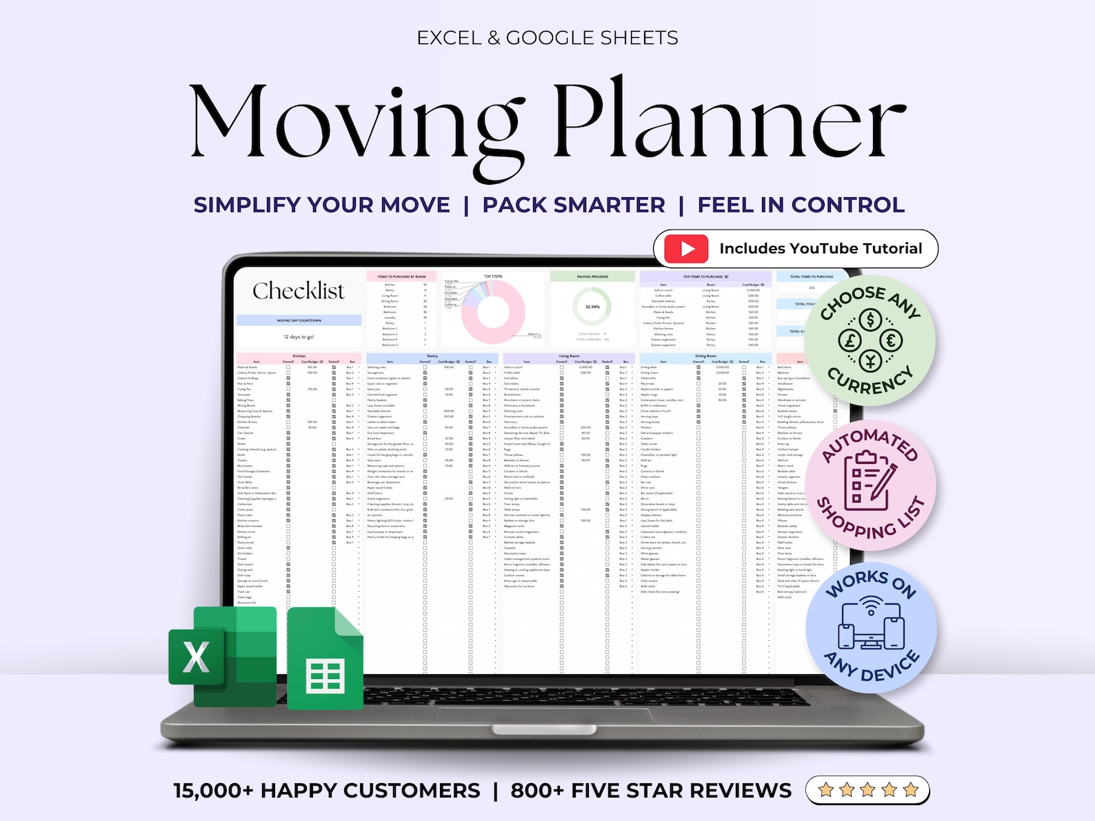 Moving Planner Spreadsheet Google Sheets Apartment Home Moving Template ...