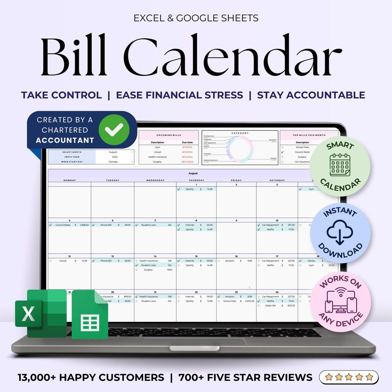 Excel Bill Paying Savings - Etsy