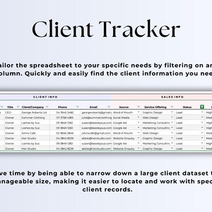 Client Tracker Spreadsheet, Customer Management Tool Google Sheets ...