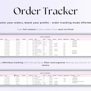 Inventory Order Tracker Spreadsheet, Product Tracking Template for ...