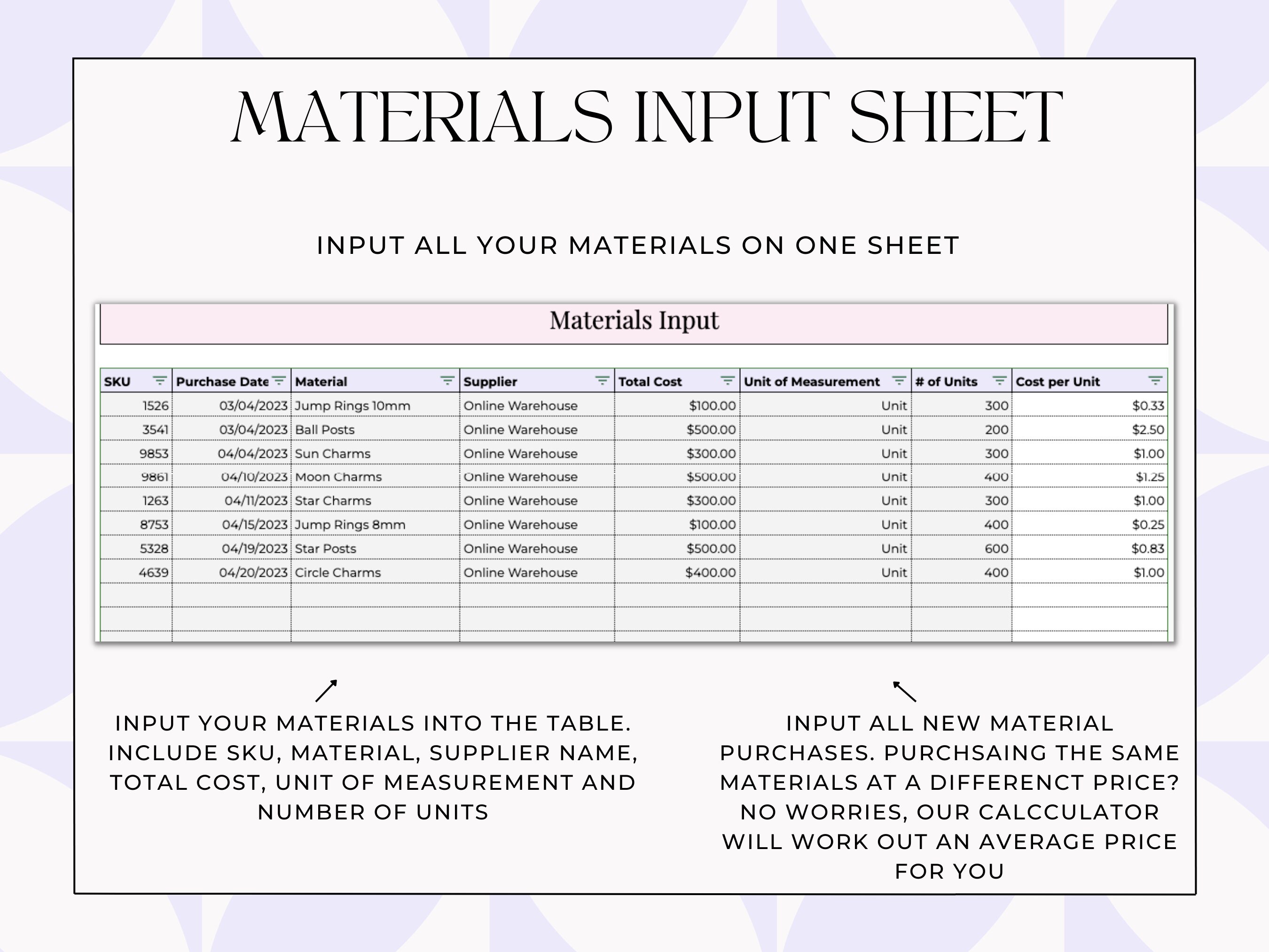 Easy Product Pricing Calculator Template for Small Business - Etsy ...