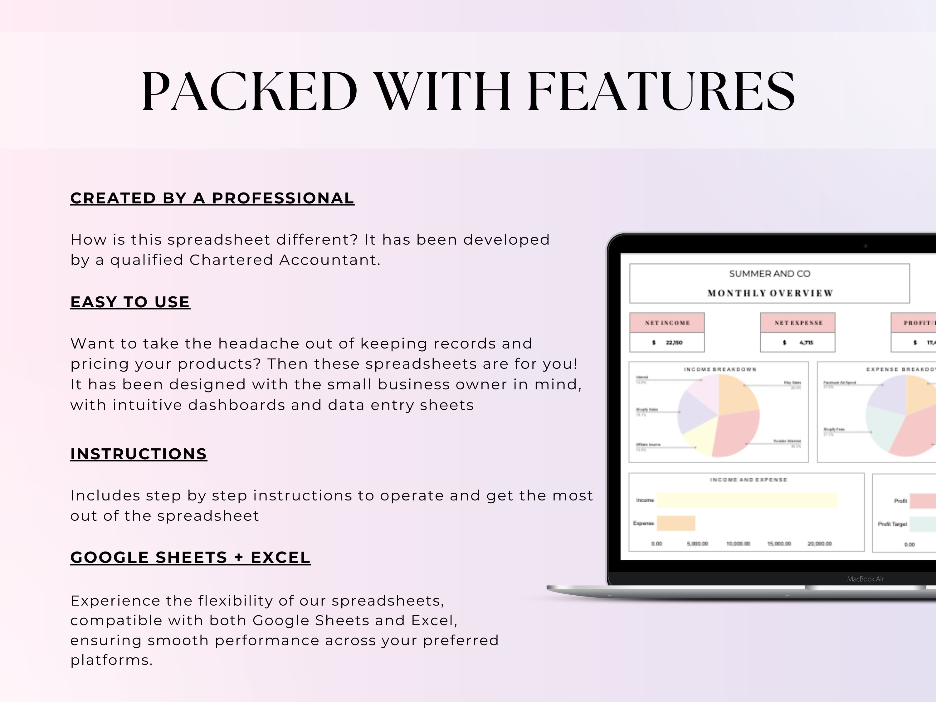 Product Pricing Calculator, Bookkeeping Spreadsheet, Order Tracker ...