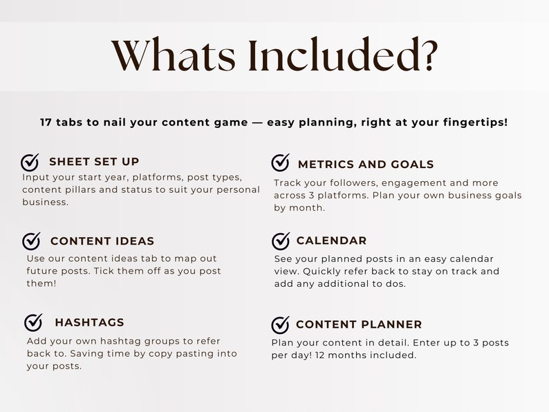 Google Sheets Content Calendar for Social Media, Yearly Content ...