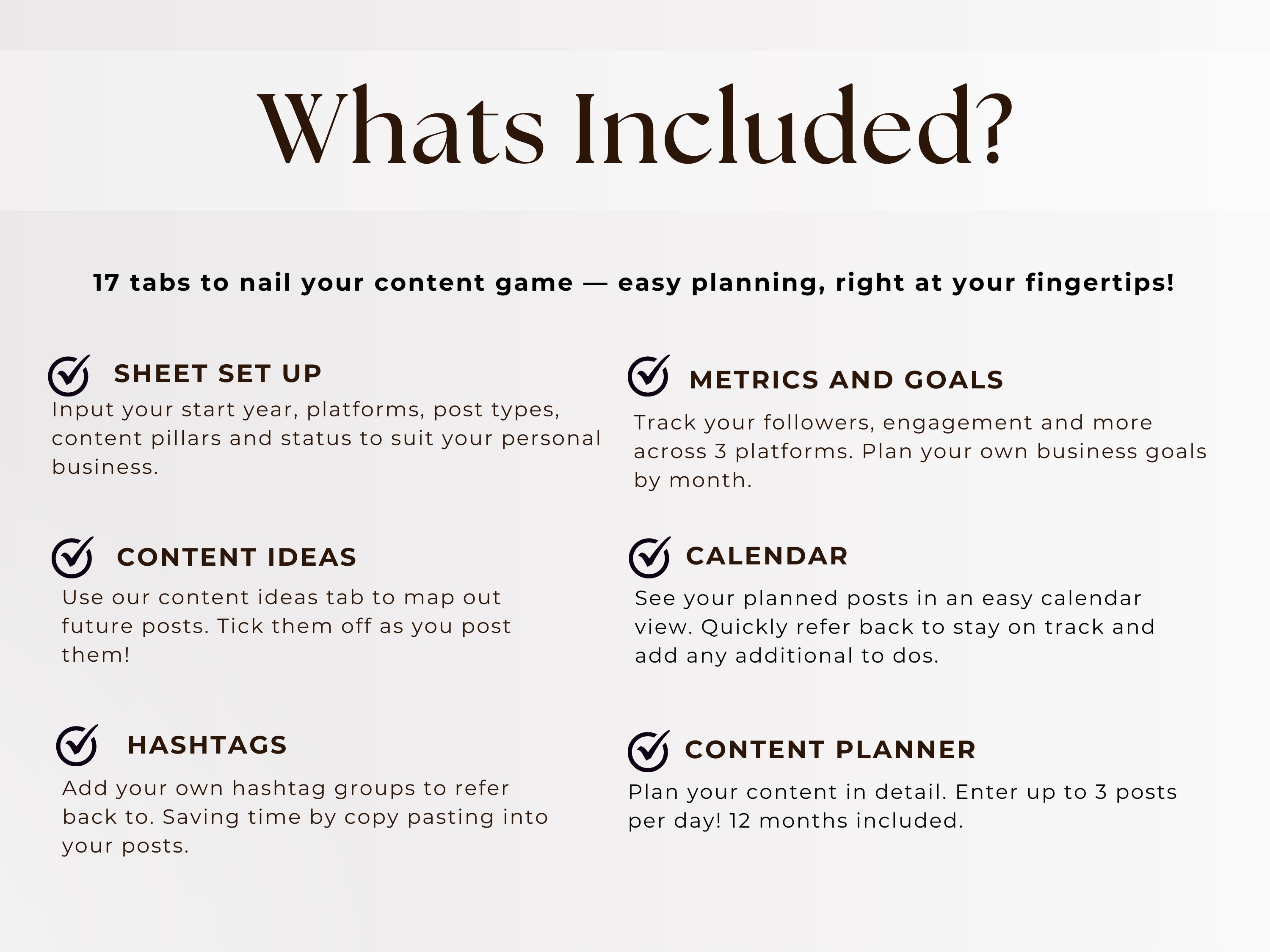Google Sheets Content Calendar for Social Media, Yearly Content ...