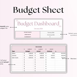 2024 Monthly Budget Planner Spreadsheet Template, Easy Digital ...