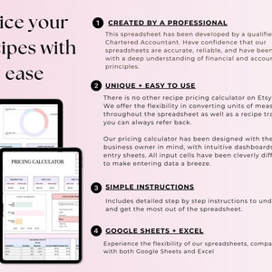 Recipe Cost and Pricing Calculator, Home Baker Business Cake Costing ...