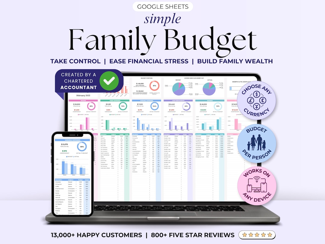 Family Monthly Budget Spreadsheet Google Sheets Paycheck Budget ...