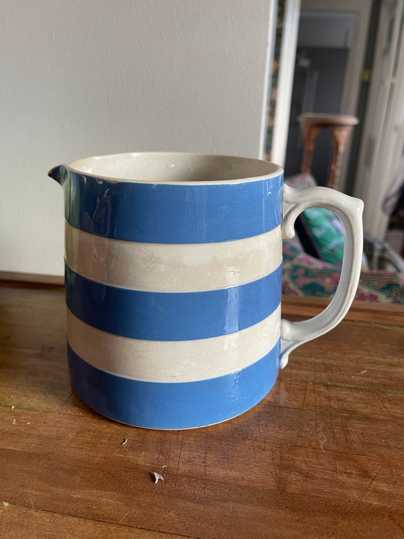 Vintage Green Co Gresley England Cornishware Blue & White Stripe ...