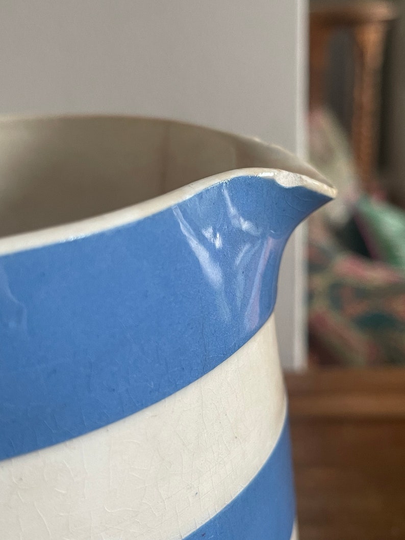 Vintage Green Co Gresley England Cornishware Blue & White Stripe ...