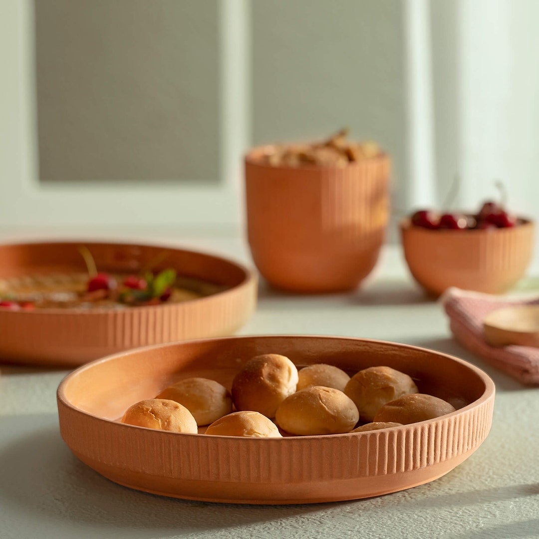 Handmade Clay Terracotta Baking Dish, Clay Pot for Cooking Biryani or ...