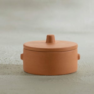 Handmade Clay Trracotta Handi With Lid, Clay Cooking Vassel for Curry ...