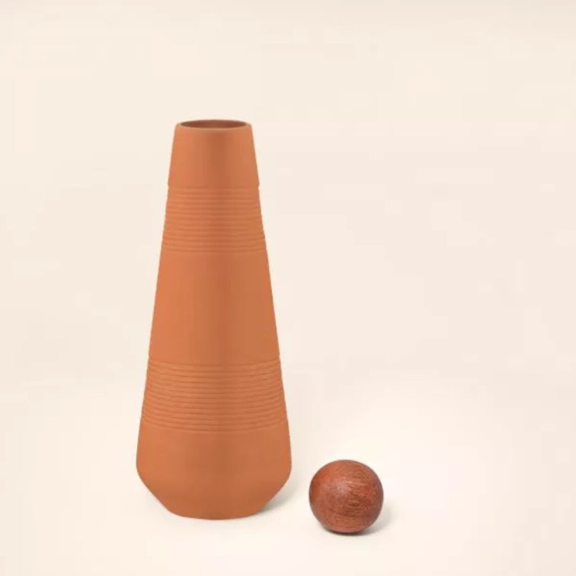 Handmade Clay Terracotta Water Bottle With Sphere Stopper and Tumbler ...