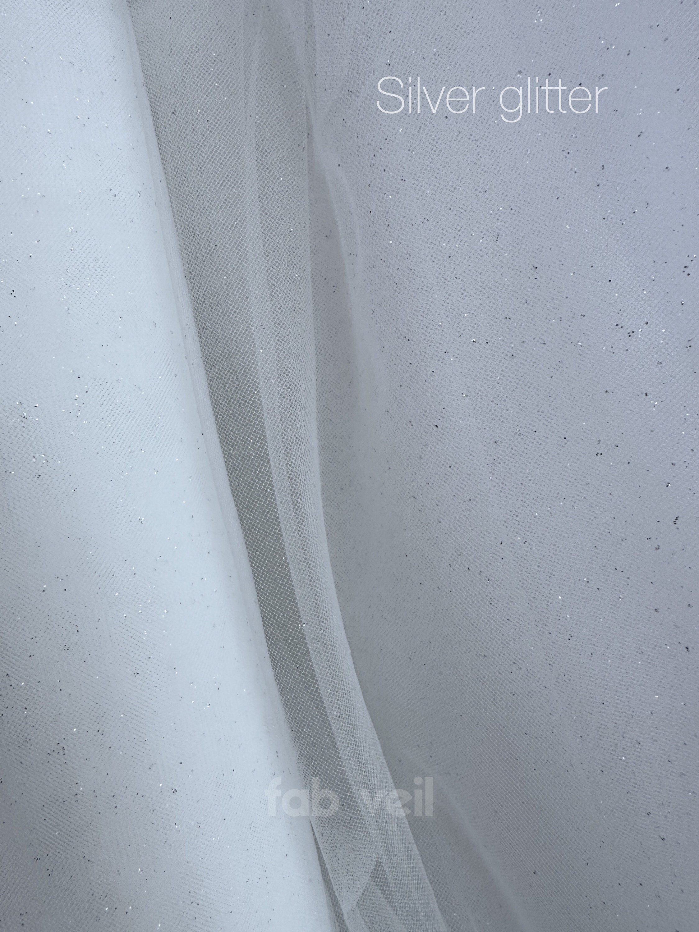 Glitter wedding veil with blusher, two tier long shimmer veil ...