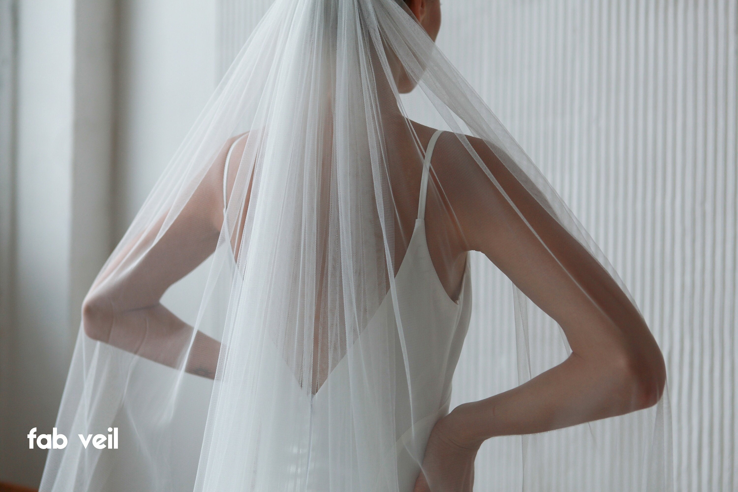 Soft Mesh One Layer Long Wedding Veil, Waist, Fingertip, Chapel ...