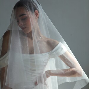 Glitter Wedding Veil, Two Tier Soft Sparkling Veil, Glitter Veil With ...