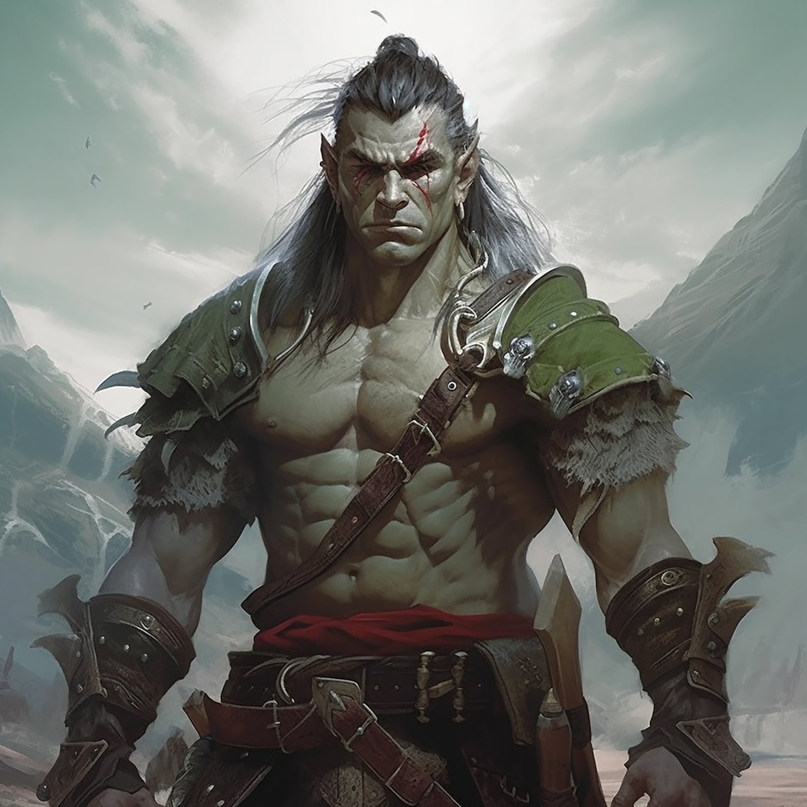 Male Half-orc Barbarian Portraits | 12-pack | Dungeons & Dragons - Etsy