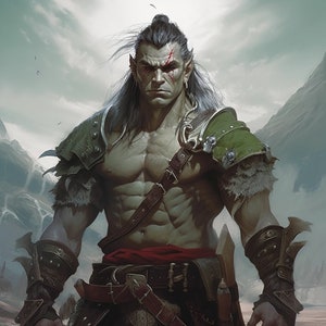Male Half-orc Barbarian Portraits | 12-pack | Dungeons & Dragons - Etsy