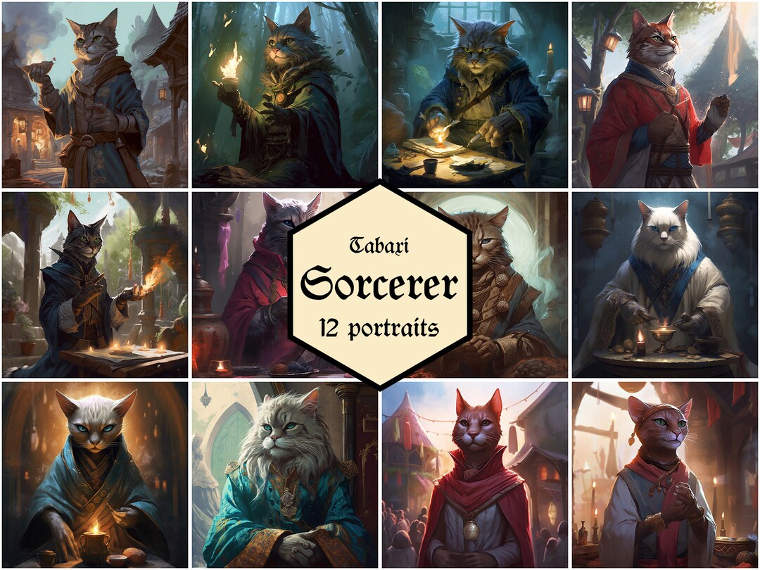 Tabaxi Sorcerer Portraits 12 Pack Dungeons And Dragons Etsy